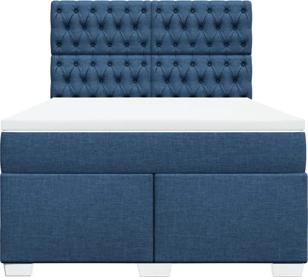 Box spring postel s matrací modrá 140x190 cm textil 3290496