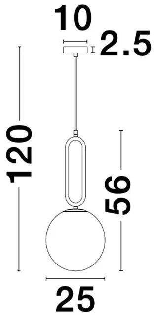 Nova Luce Závěsné svítidlo GRUS, ø 25cm, E27 1x12W Barva: Černá