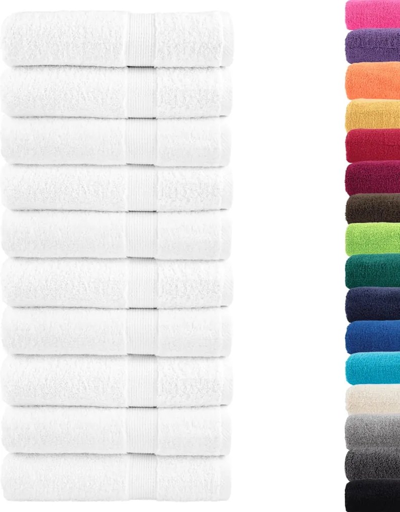 Prémiové ručníky do sprchy SOLUND 10 ks bílé 70x140 cm 600 g/m² 137130