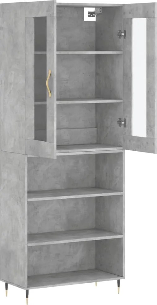 Skříň highboard betonově šedá 69,5x34x180 cm kompozitní dřevo 3198709