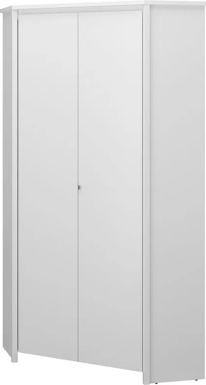 Rohová skříň dvoudveřová Erden 96x210x96.9 cm Bílá