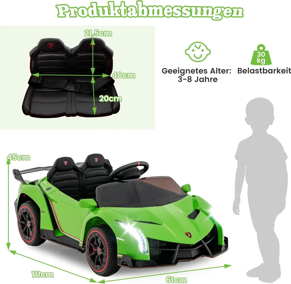 Costway Dětské elektrické auto Lamborghini s dálkovým ovládáním