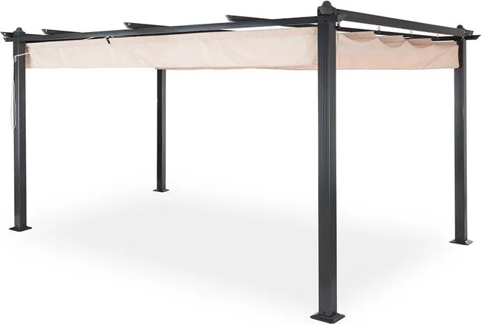 Blumfeldt Pantheon, pergola, přístřešek, 3 x 4 m, hliník, stříška proti slunci, polyester