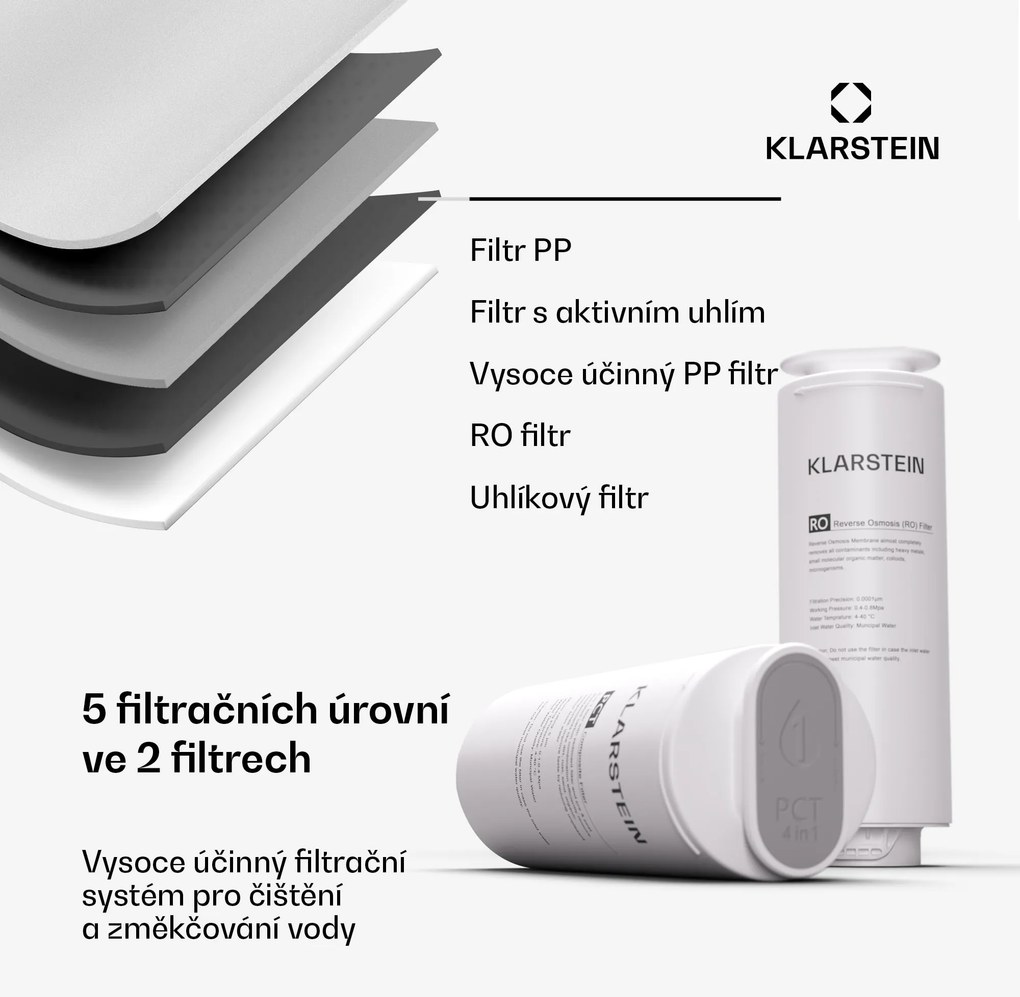 Klarstein PureLine 400, filtrační systém, reverzní osmóza, 400 GPD / 1500 l/d