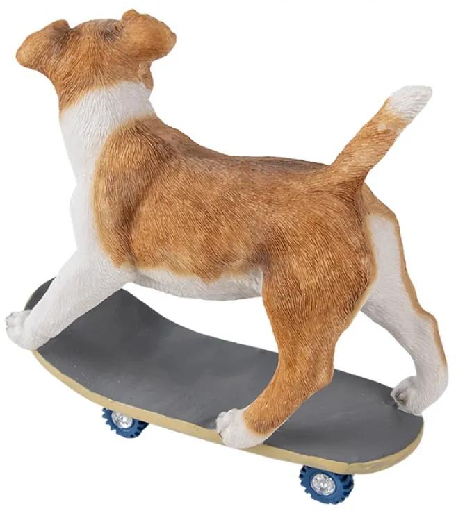 Dekorativní soška pejska na skateboardu – 18x9x18 cm