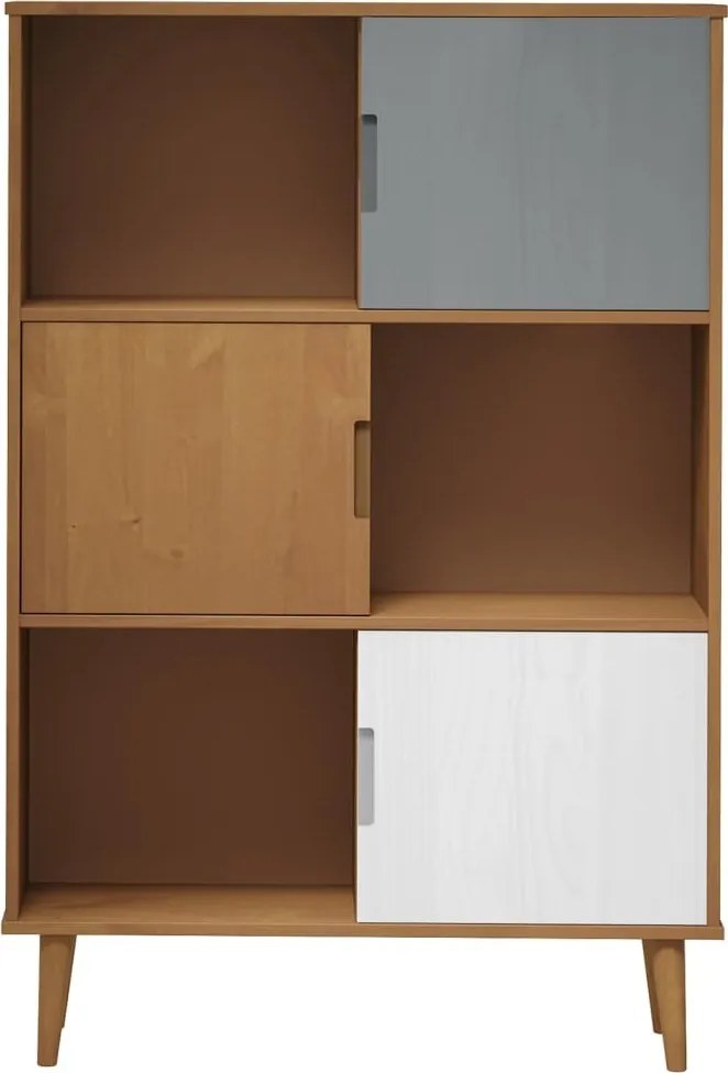 vidaXL Knihovna MOLDE 90 x 35 x 133,5 cm masivní borové dřevo [350516] Barva: Bílá