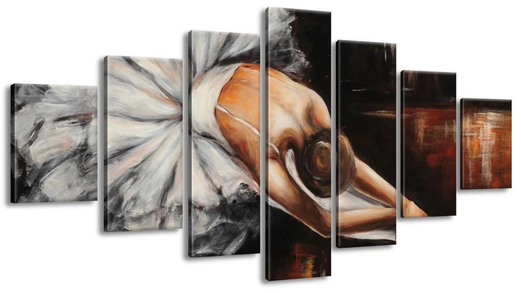 Gario Ručně malovaný obraz Rozcvička baletky - 7 dílný Rozměry: 210 x 100 cm