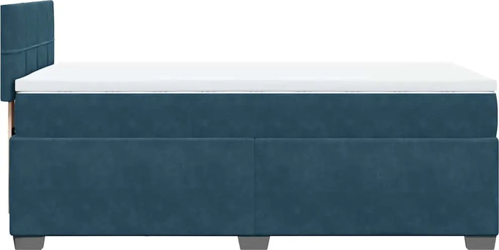 Box spring postel s matrací modrá 80 x 200 cm samet 3288466