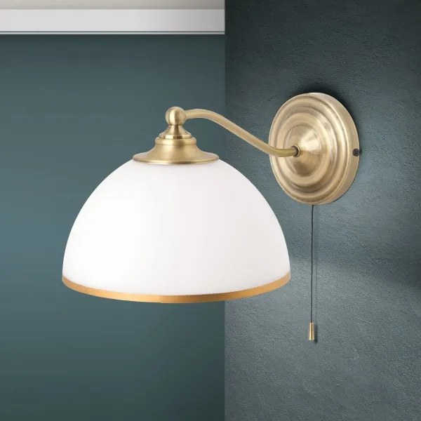 Orion WA 2-1371/1 - Nástěnná lampa OLD LAMP 1xE27/40W/230V bílá/mosaz
