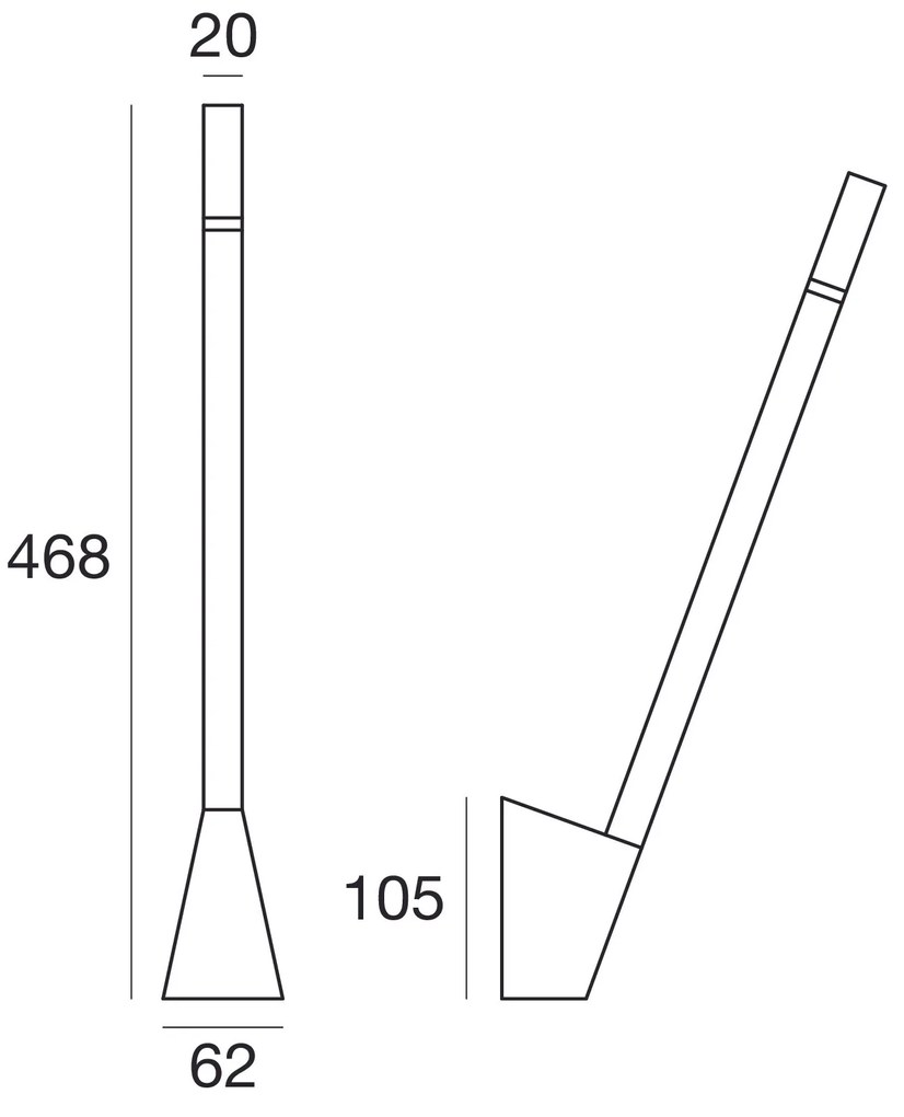 Linea Light 7227 Snake_W3, černá flexibilní LEDka k posteli bez vypínače, 2W LED 3000K, délka 47cm