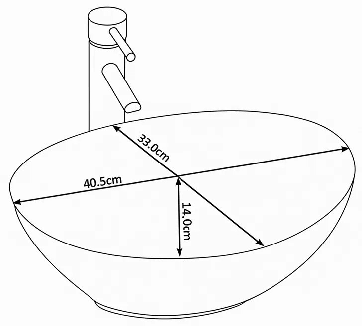 BPS-koupelny Keramické umyvadlo na desku HYD-LU-MAR8-405 40,5x30 cm, hnědý mramor