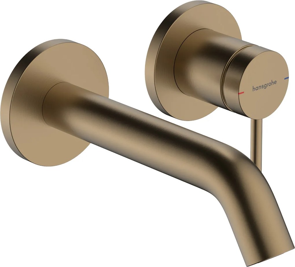 Hansgrohe Tecturis S, páková umyvadlová baterie EcoSmart+ pod omítku s výtokem 165 mm, kartáčovaný bronz, HAN-73350140