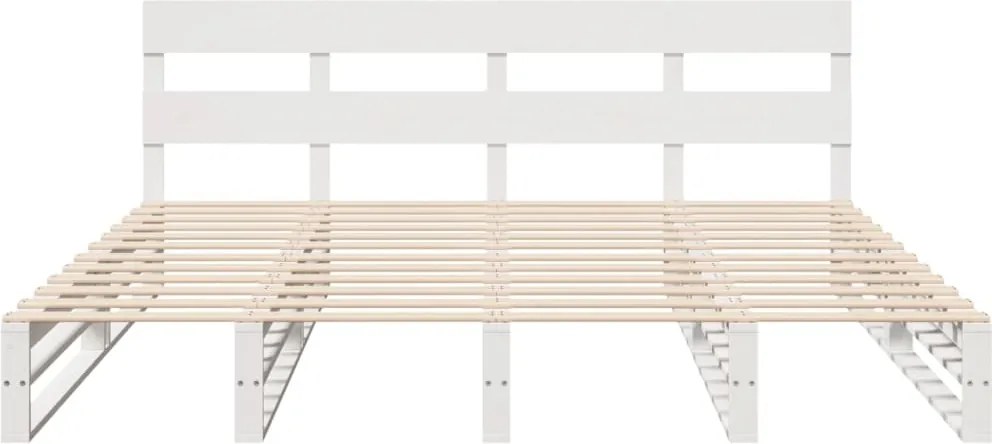 Postel bez matrace bílá 200 x 200 cm masivní borovice 3302307