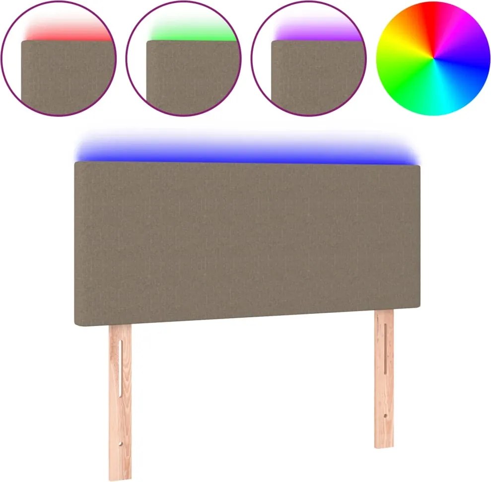 Čelo postele s LED taupe 100x5x78/88 cm textil 3121326
