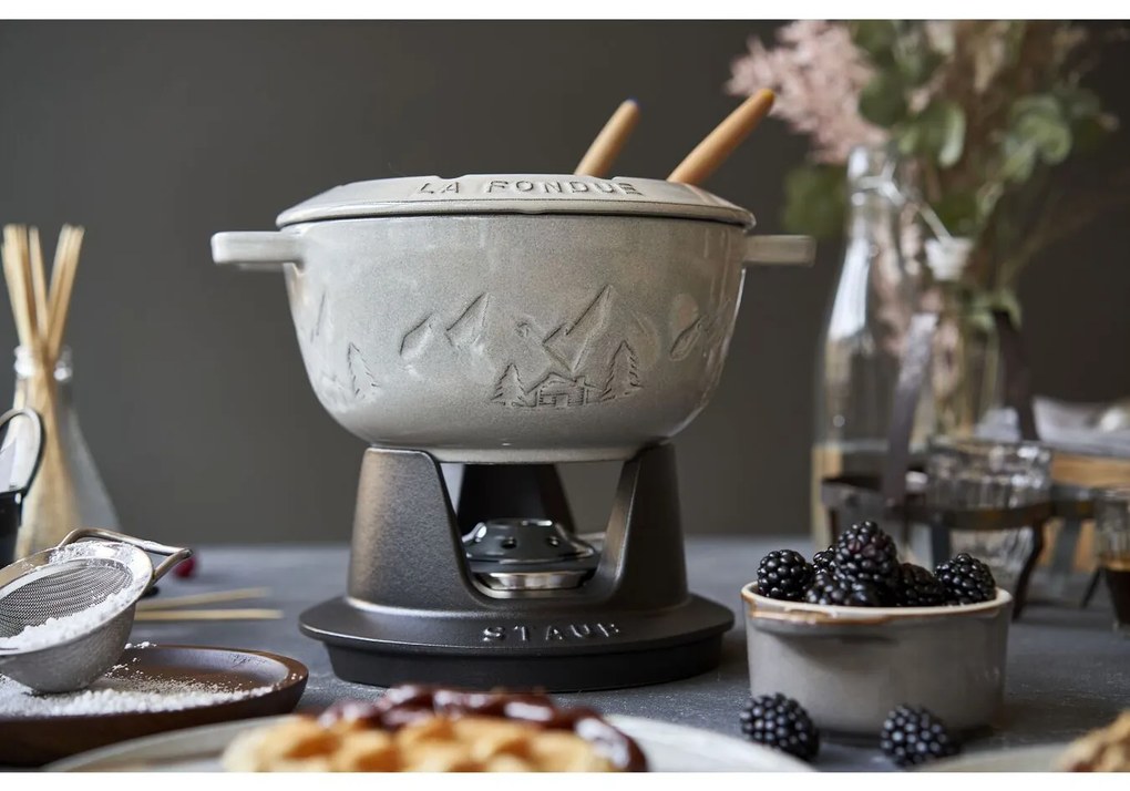 Staub Fondue sada 20 cm/2,35l bílá lanýžová, 140020107