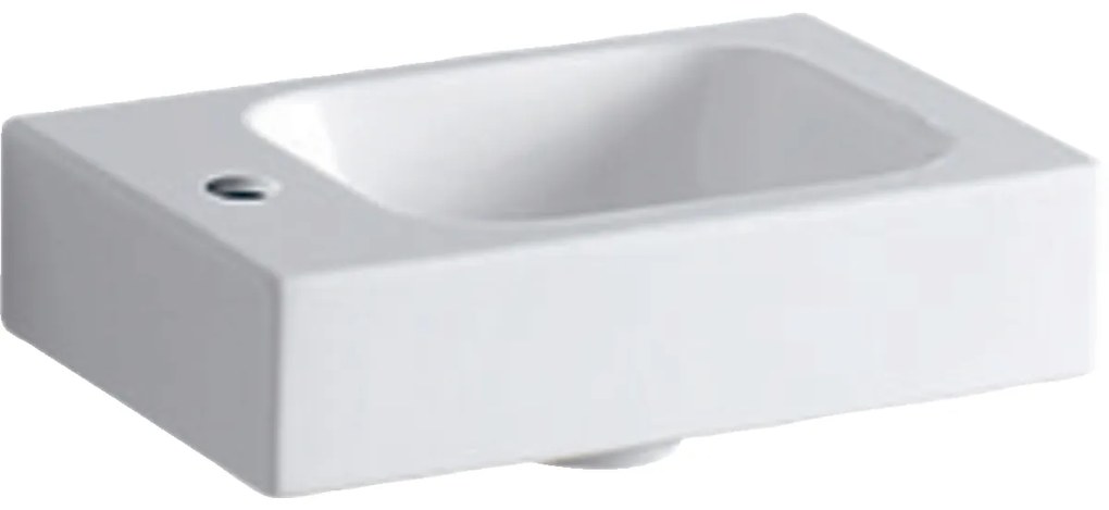 Geberit iCon - Umývátko bez přepadu s otvorem vlevo, 380x280 mm, bílá 124836000