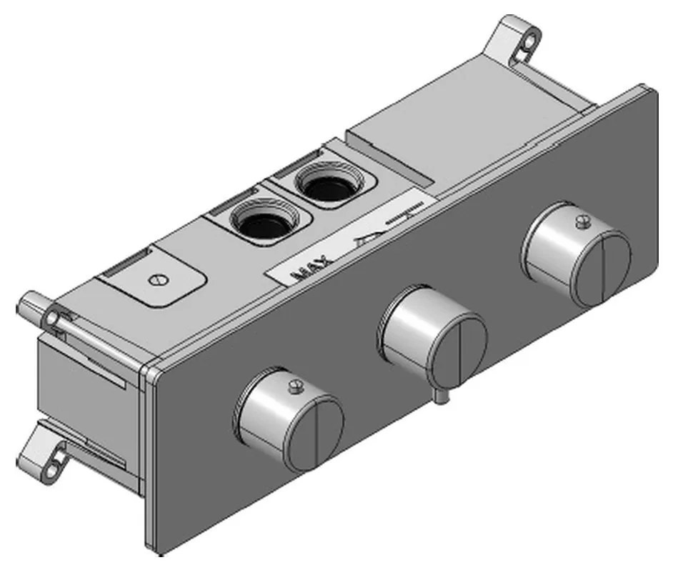 Alpi Allen - Sprchová termostatická podomítková baterie s třemi vývody, Chrom, Alala 98L169