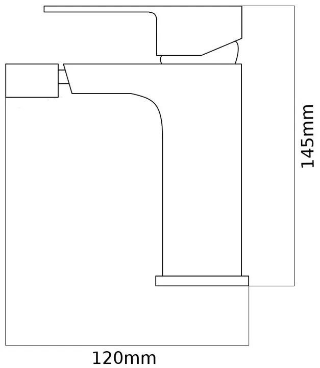 Gamma Cube, stojánková bidetová baterie h-145, chromová, GMA-BCEB-CH