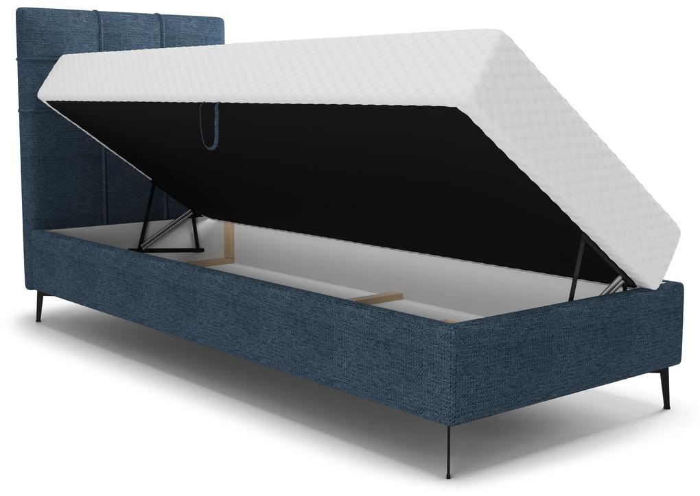 Jednolůžková postel 80 cm Infernus Comfort (modrá) (s roštem, s úl. prostorem). 1082336