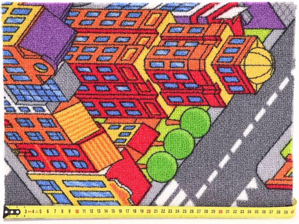 Associated Weavers, AKCE: 150x217 cm Dětský kusový koberec Big City 97 - obšitý ze všech stran, šíře, vícebarevná, filc, dětský pokoj