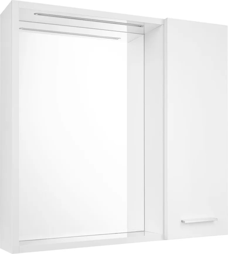 Aqualine Aqualine, ZOJA/KERAMIA FRESH STRIP galerka s LED osvětlením, 60x60x14cm, pravá, bílá, 45022S
