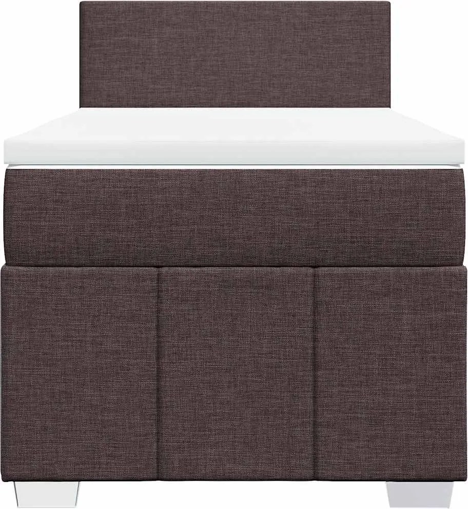 Box spring postel s matrací tmavě hnědá 90x200 cm textil 3286947