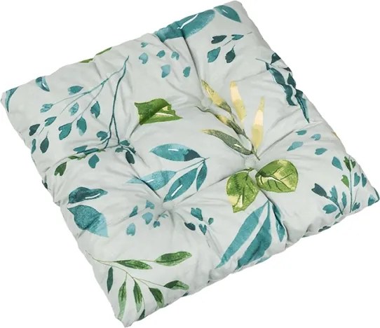 Bellatex Sedák prošívaný na zahradu 38x38 cm Lupínek Zelená,Khaki,Šedá