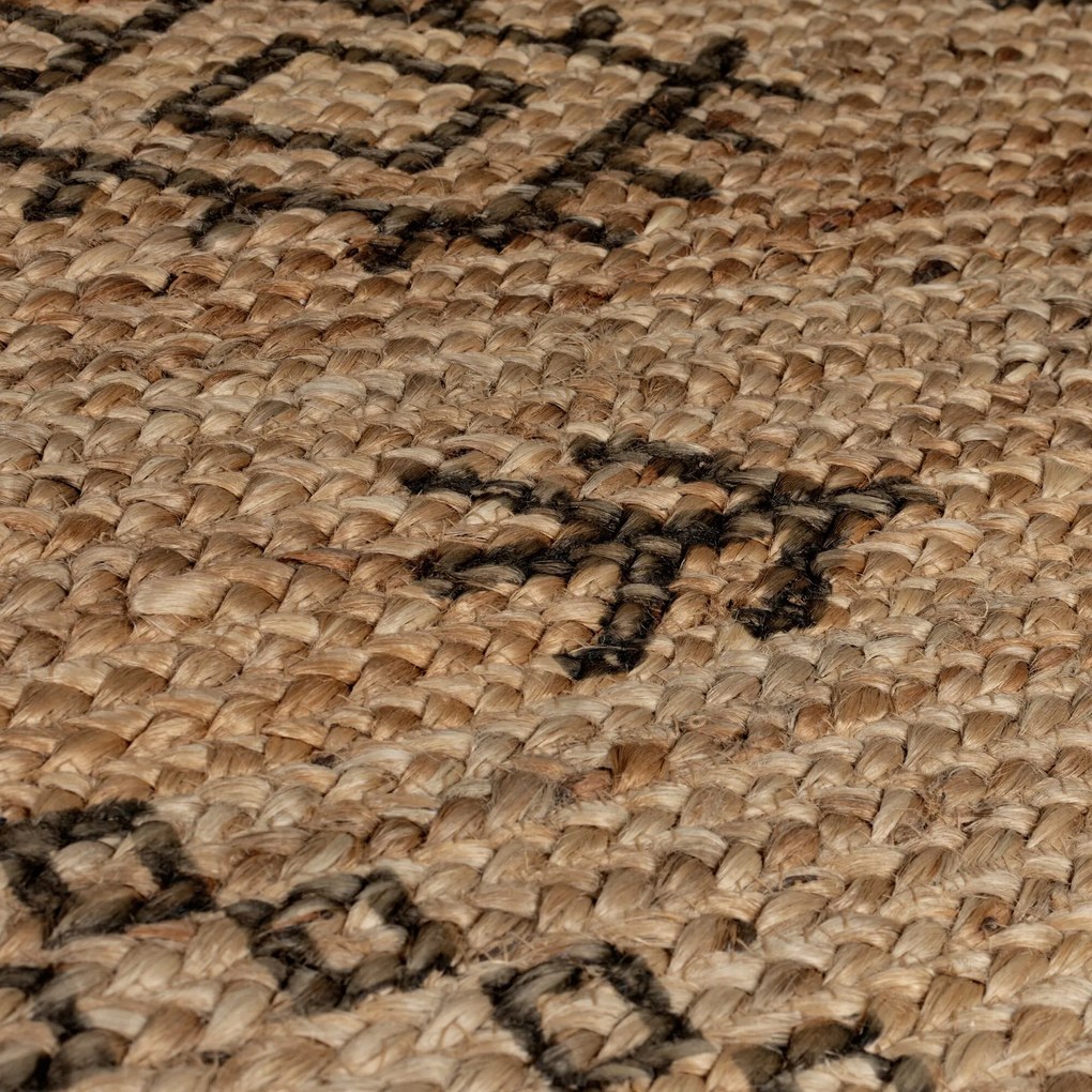 Kusový koberec Printed Jute Rowen Natural/Black, 200x290, béžová, chodba / predsieň, Flair Rugs