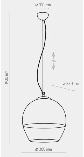 Lustr na lanku BOULETTE 1xE27/60W/230V zlatá