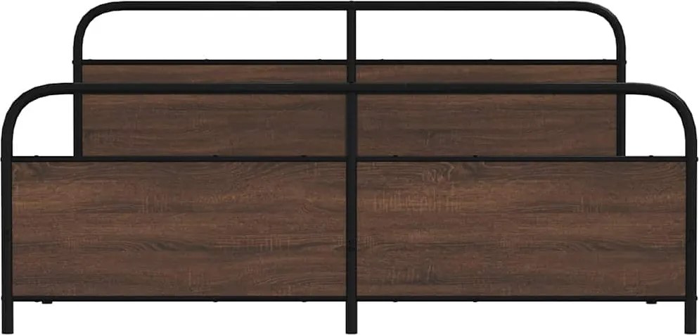 Kovový rám postele bez matrace hnědý dub 183 x 213 cm 3318666