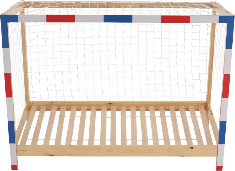 Montessori postel 90x200, přírodní/bílá/modrá/červená, FUTAL Kondela 0000396833