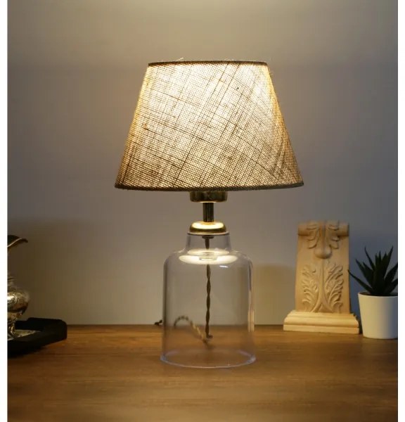 Stolní lampa AYD 1xE27/40W/230V hnědá/čirá