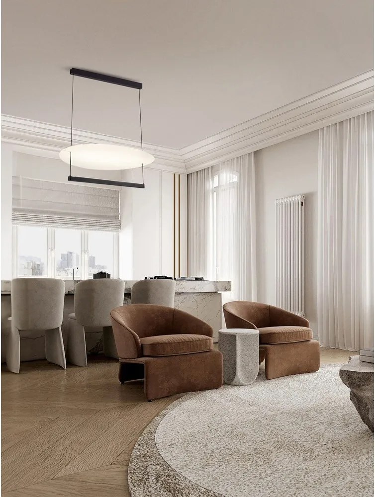 Bílé/matně černé hliníkové LED stmívatelné závěsné svítidlo ø 80 cm Diona – Nova Luce
