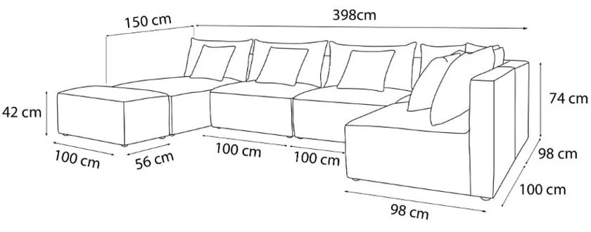 Pohovka v odstínech šedé Bobochic Paris Metis