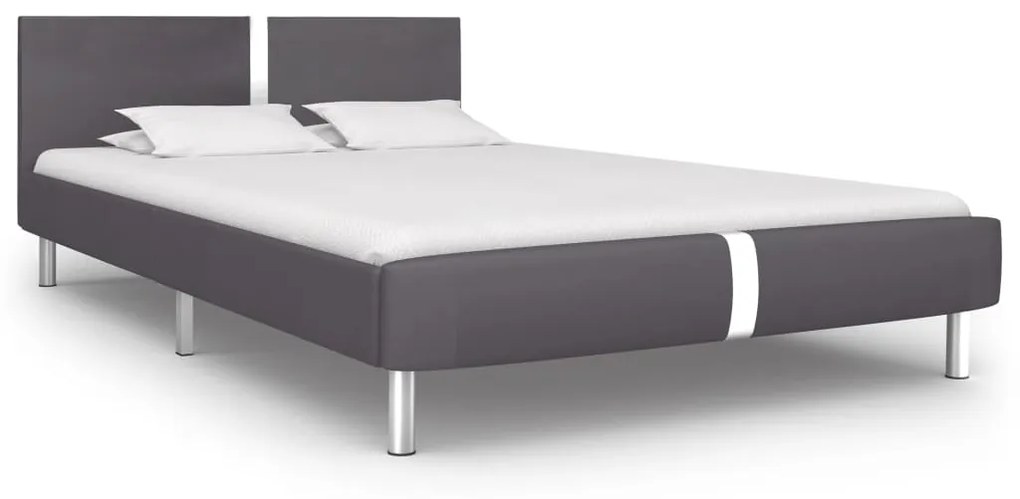 280838 vidaXL Rám postele šedý umělá kůže 140 x 200 cm