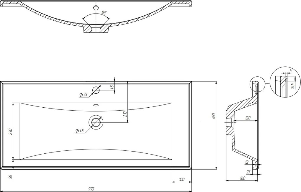 Lavedo Marco Kredo 100 koupelnová skříňka s umyvadlem z litého mramoru a s košem