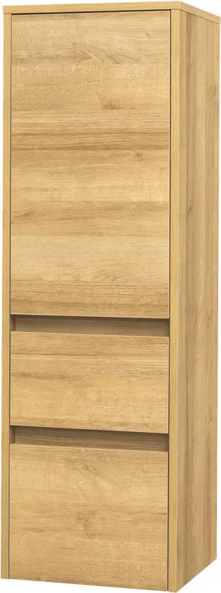Mereo Mereo, Opto, koupelnová skříňka vysoká 125 cm, levé otevírání, bílá, dub, bílá/dub, černá, CN924L