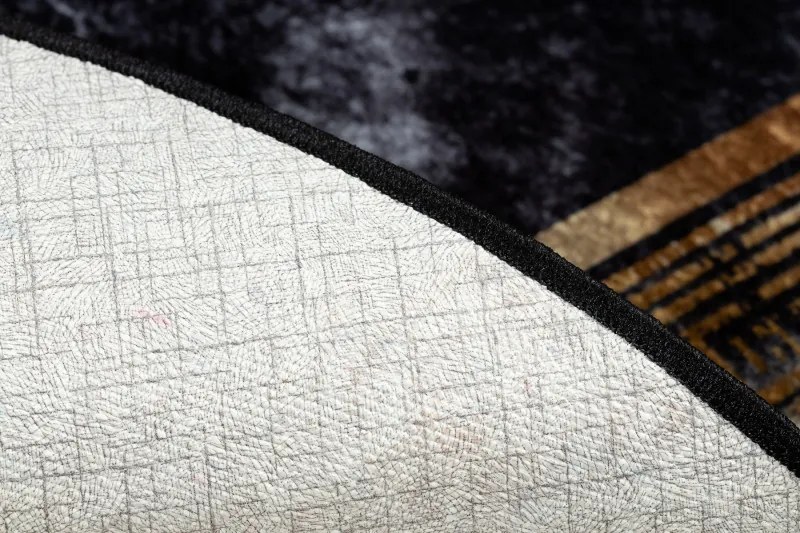 Dywany Łuszczów, Kusový koberec Miro 51278.809 Marble black / gold, 160x220, černá, chodba / předsíň