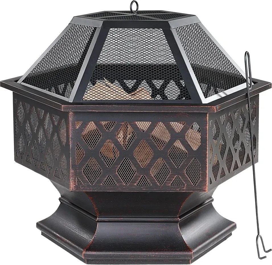 Zahradní ohniště Hexa 70 cm černé