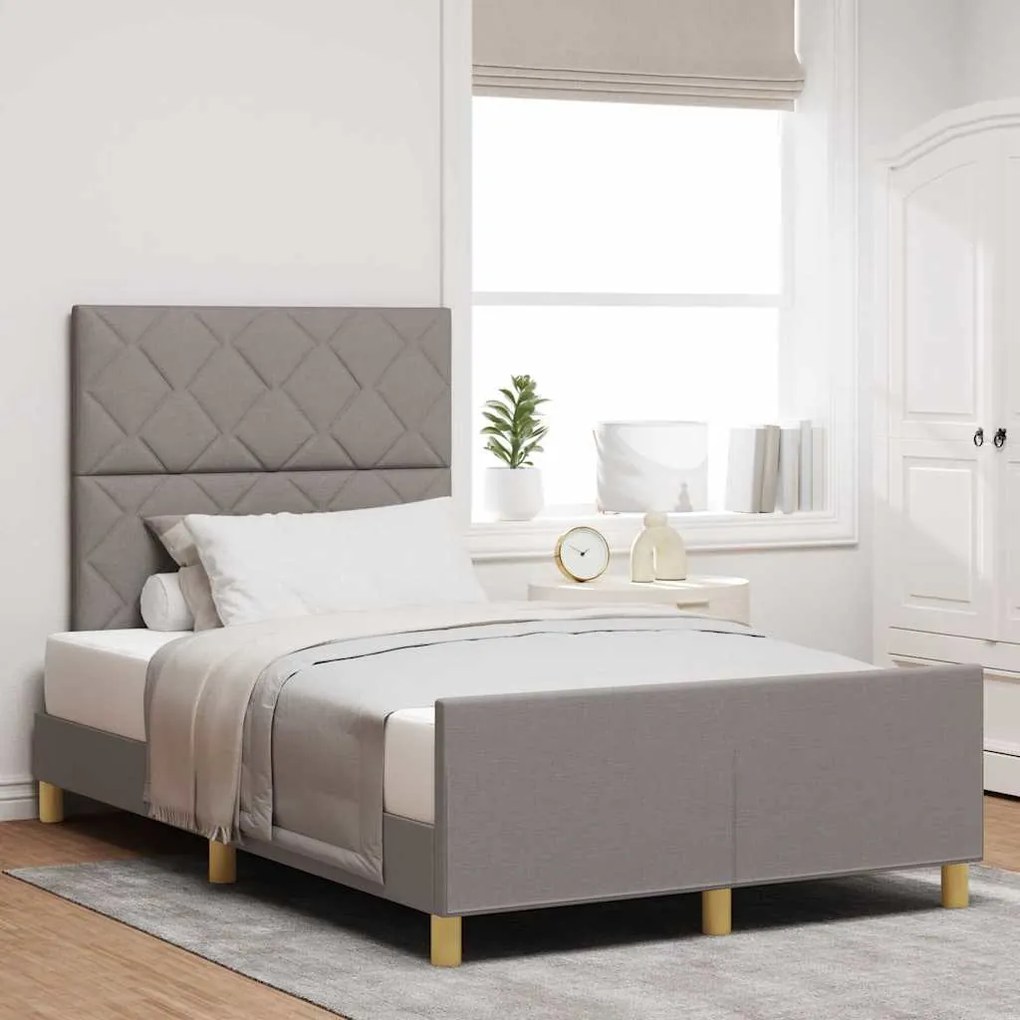 Rám postele s čelo Taupe 120 x 200 cm textil 3344799