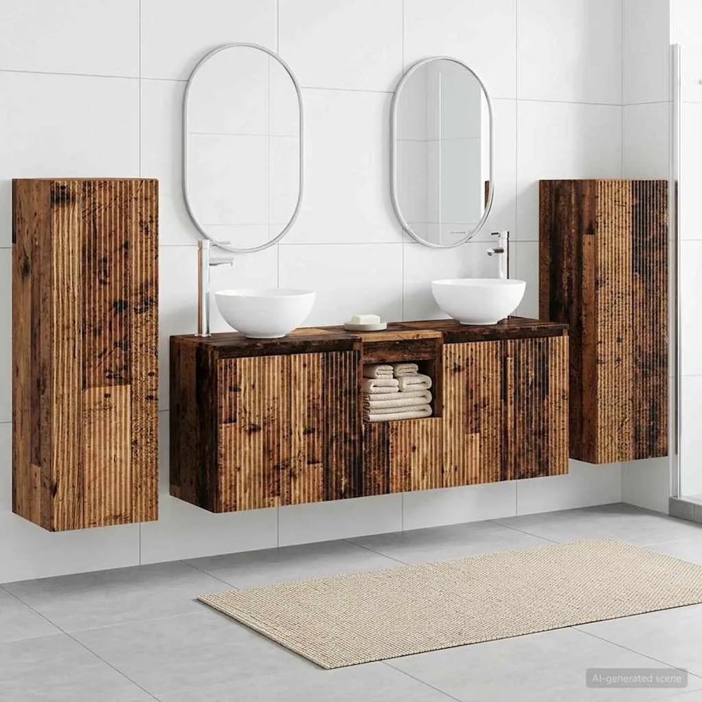 Sada koupelnového nábytku 5 ks Staré dřevo 33 x 34,5 x 100 cm 3405991