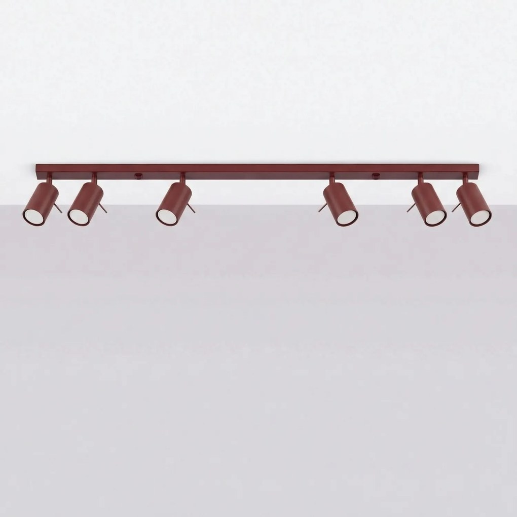 Sollux Lighting Stropní svítidlo RING 6L bordó