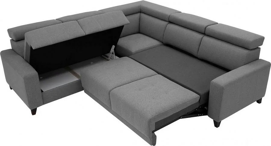 Casarredo - Komfort nábytek Rohová sedací souprava BRIANA rozkládací s úložným prostorem, pravá, látky A1 | potah: gemma 39,barva: N4 ořech