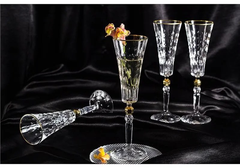 BOHEMIA PRESTIGE CONTE GOLD SKLENICE NA ŠAMPAŇSKÉ 170ML SADA 6 KS