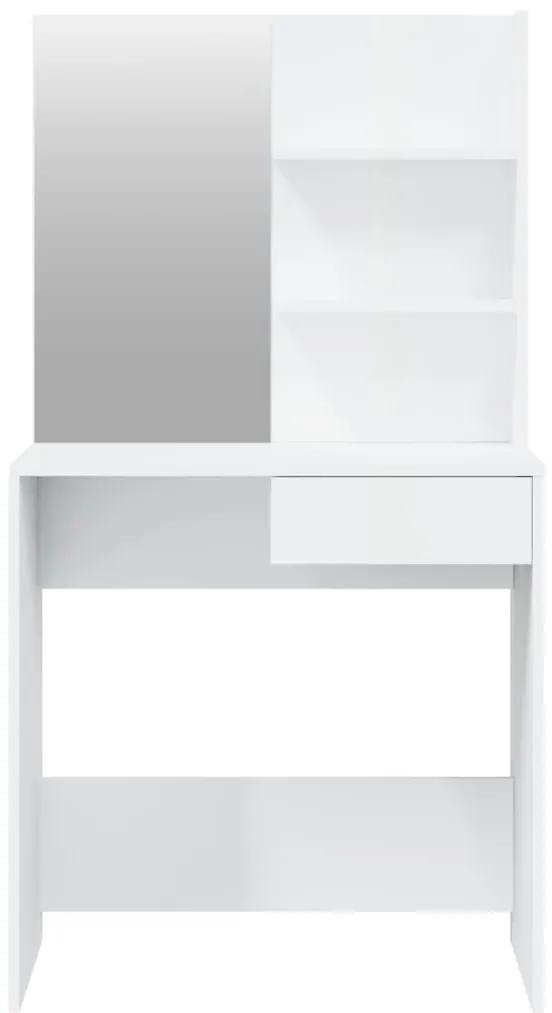 Toaletní stolek sada bílý s vysokým leskem 74,5 x 40 x 141 cm - Default Title