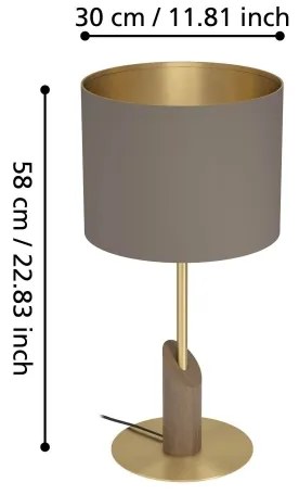 Eglo 390337 - Stolní lampa SANTANDRIA 1xE27/40W/230V hnědá/zlatá