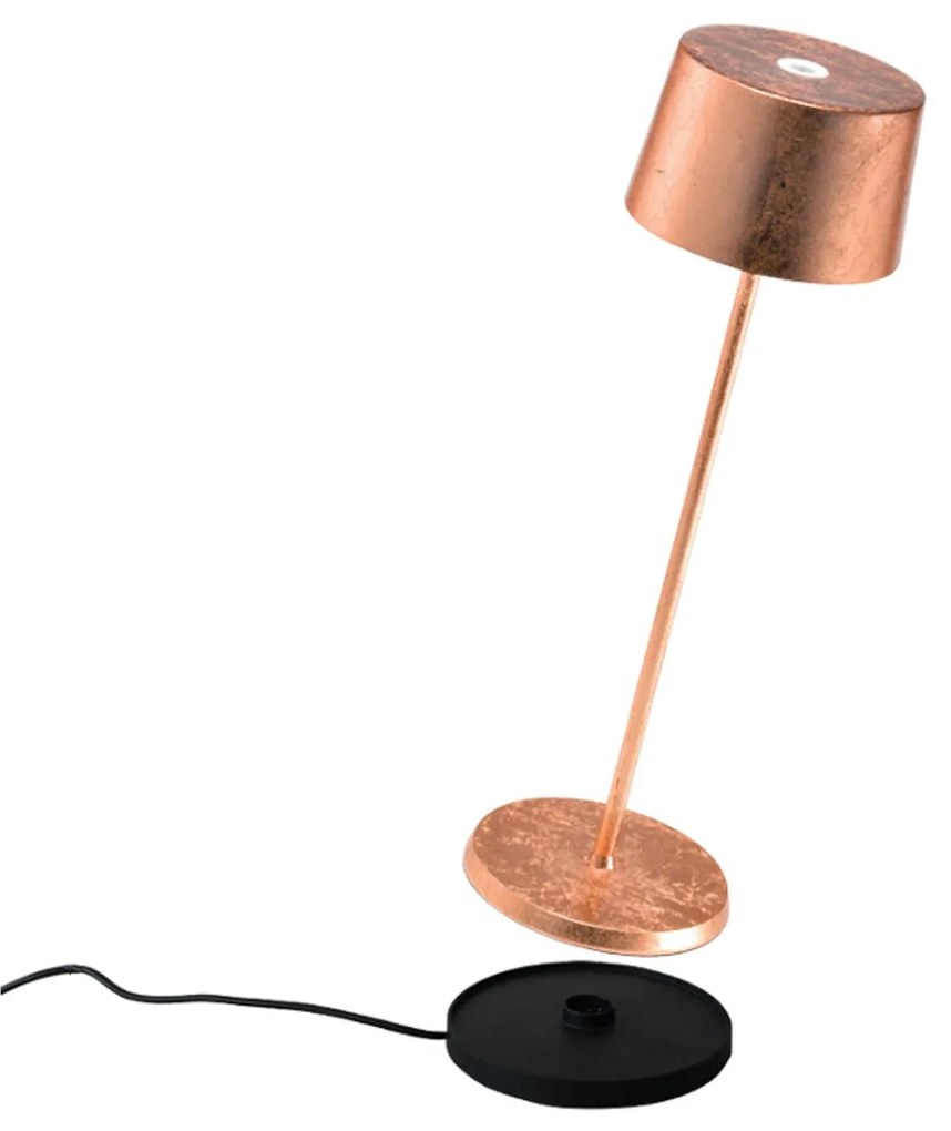 Zafferano Olivia 3K dobíjecí stolní lampa měděná