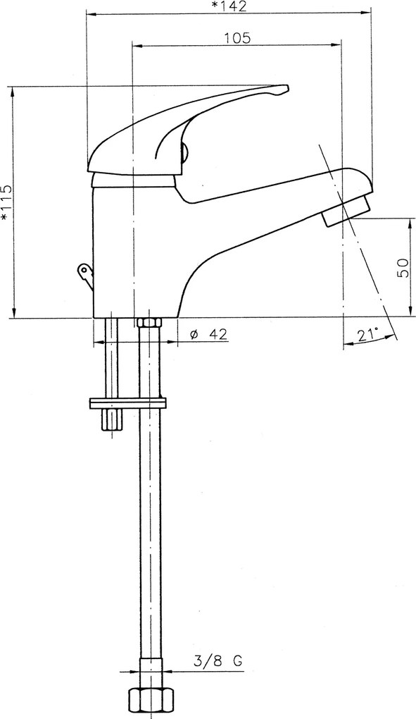 Novaservis Titania Iris Umyvadlová baterie na studenou vodu chrom, 92009/1,0