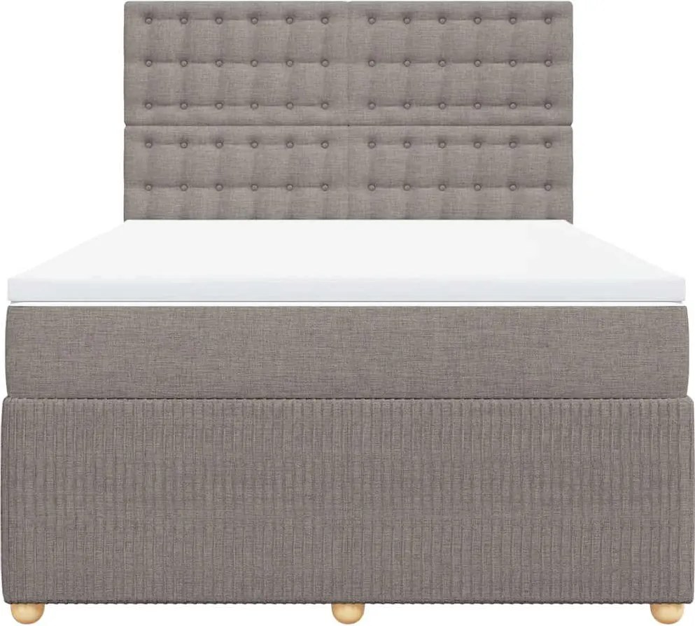 Box spring postel s matrací taupe 140x190 cm textil 3294369
