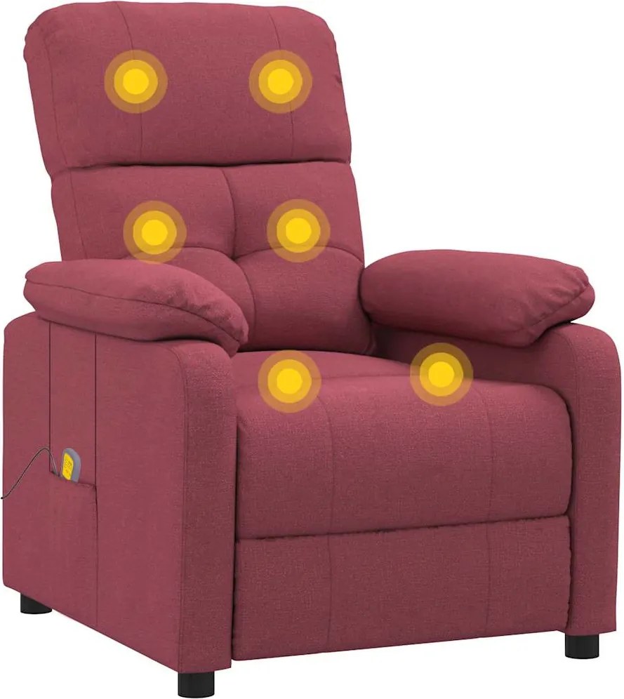 Masážní křeslo vínové textil 289675